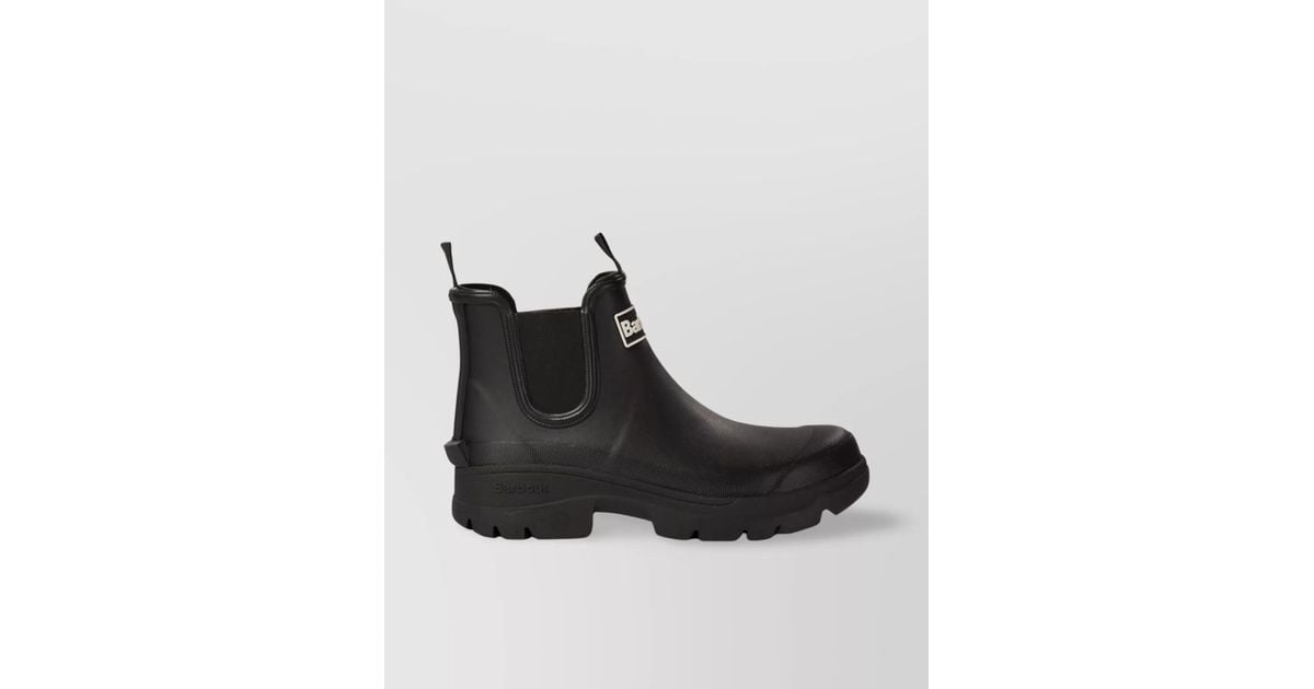 Barbour "Nimbus" Round Toe Rain Boots With Pull Tabs in Black | Lyst