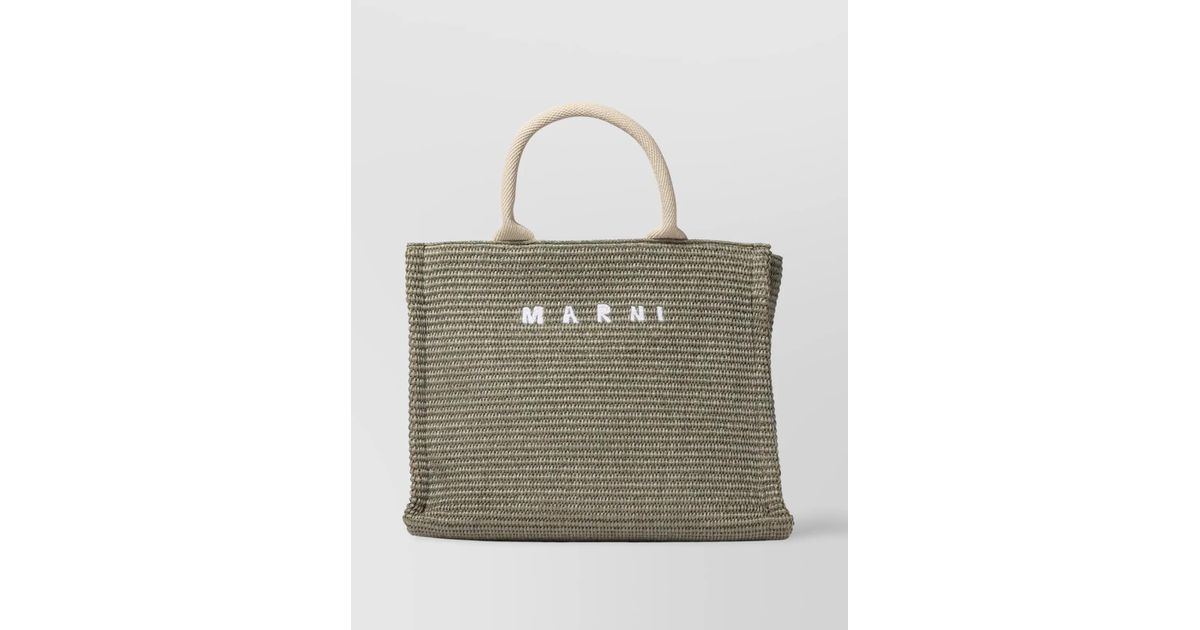 Marni Textured Weave Tote Bags in Gray | Lyst
