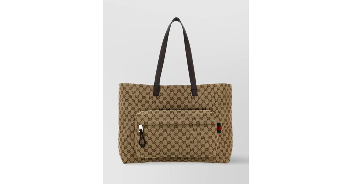 Gucci Large Gg Shopping Tote Bag in Natural for Men | Lyst