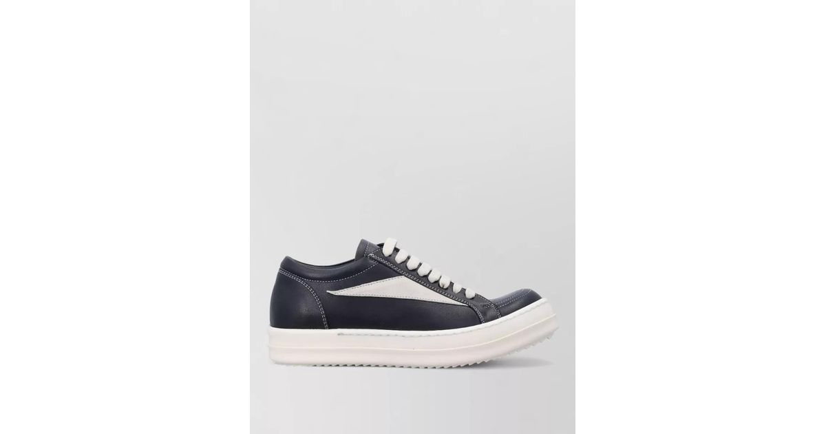 Rick Owens Archive Leather Low Top Sneakers Rubber Sole in Blue | Lyst UK
