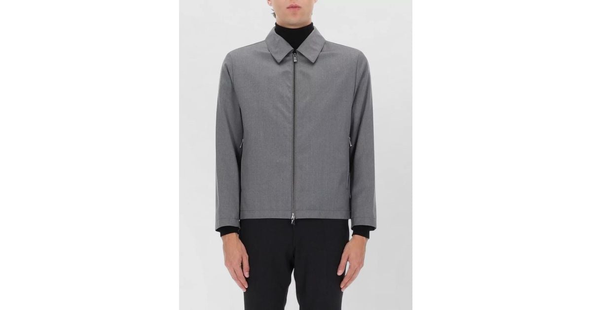 BOSS Virgin Wool Slim-Fit Lightweight Jacket in Gray for Men | Lyst