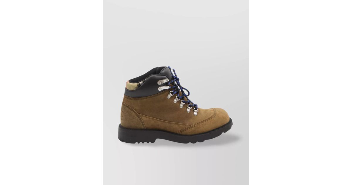 Burberry Trekking Boots With Sand-Colored Check Insert in Brown for Men ...