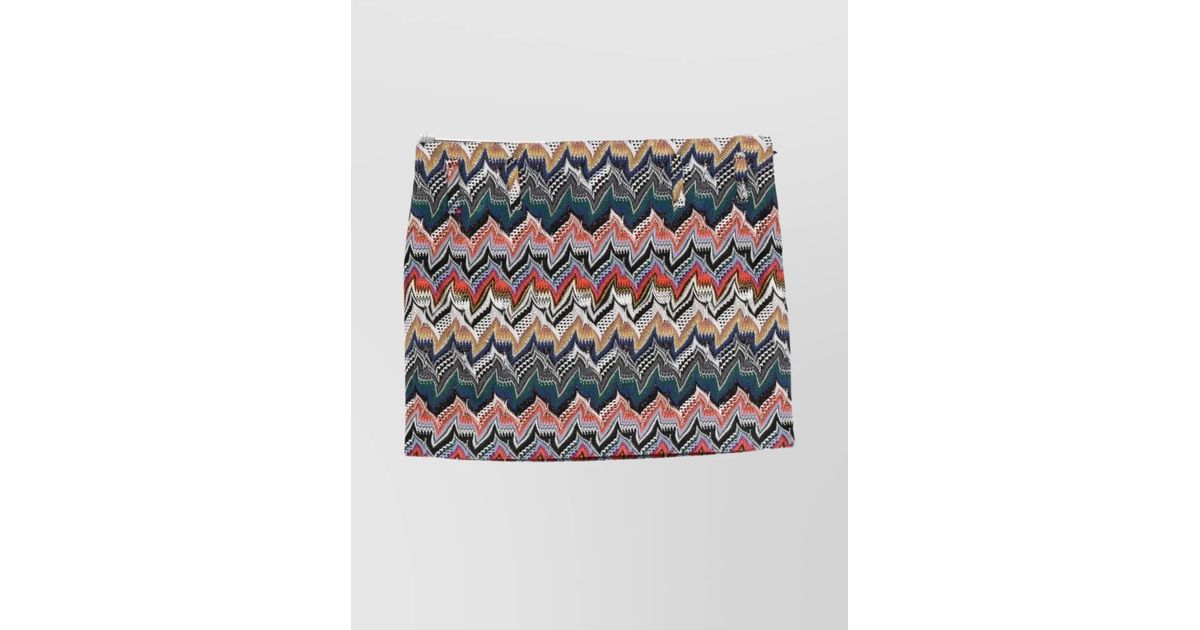 Missoni Textured Chevron Pattern Mini Skirt in Grey | Lyst UK