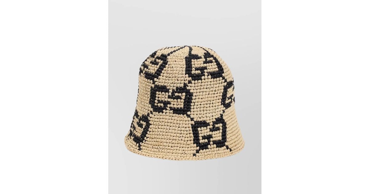 Gucci Wide Brim Woven Raffia Hat in Metallic | Lyst