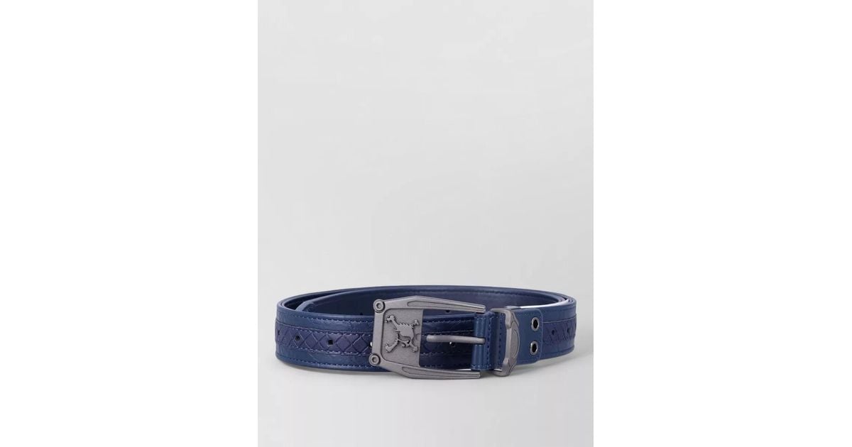 Oakley Skull Leather Belt Metal Eyelet Design in Blue for Men | Lyst UK
