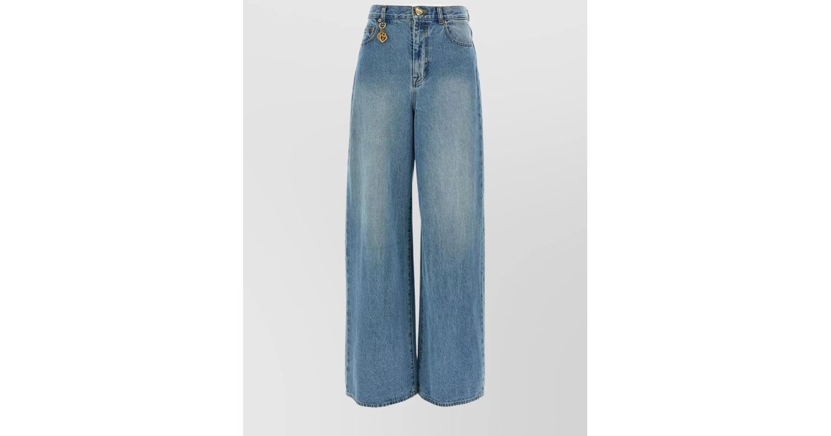 Zimmermann Crush Jeans Wide-Leg Design Faded Wash in Blue | Lyst