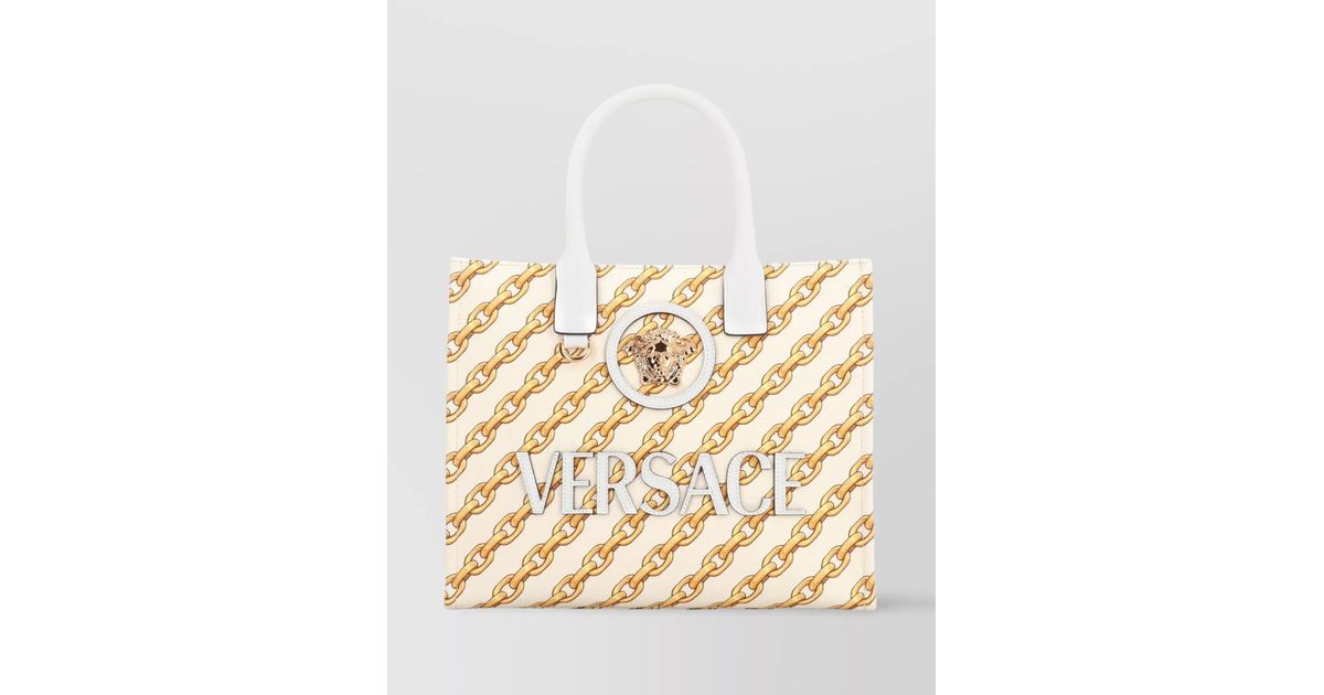 Versace Small Medusa Tote Bag in Natural | Lyst