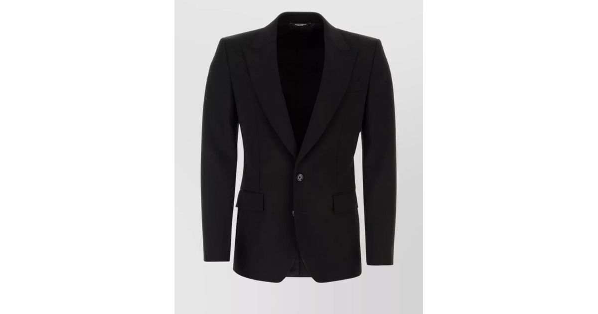 Dolce & Gabbana Sicilia Blazer With Back Slit And Peak Lapels in Black ...