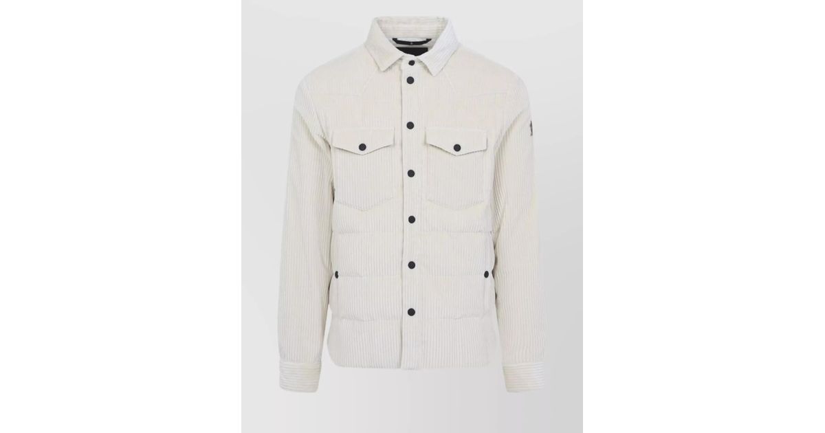 Moncler Quilted Jacket Chest Pockets in Natural for Men | Lyst UK