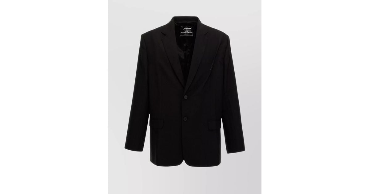 Y. Project 'Structured Shoulders Logo Embossed Blazer' in Black for Men ...
