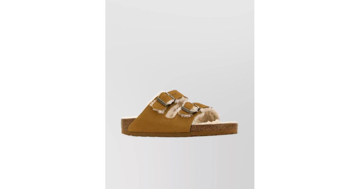 Birkenstock Arizona Suede Slippers Cork Sole in Orange for Men | Lyst UK