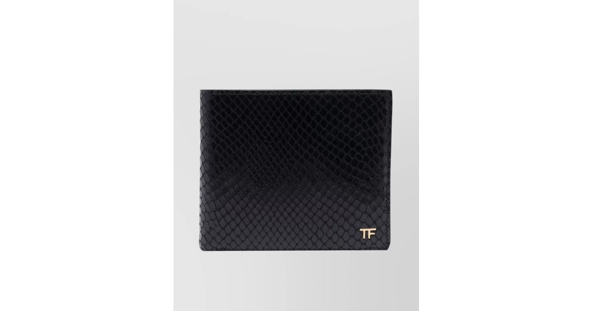 Tom Ford Bifold Wallet Small Model Textured Finish in Black for Men | Lyst