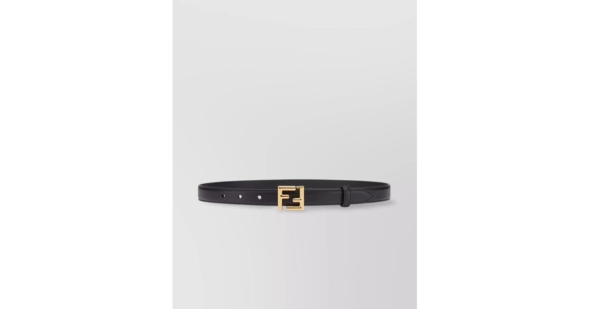 Fendi Adjustable Ff Stud Buckle Leather Belt in White | Lyst