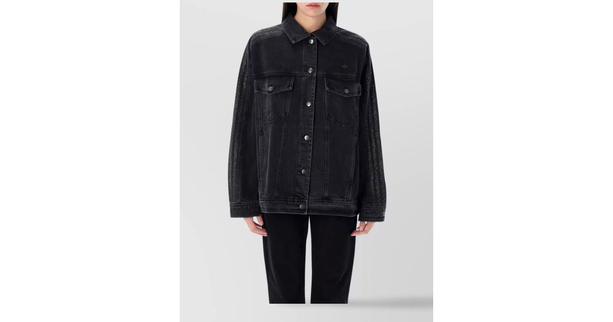 adidas Originals Crystal Denim Shirt Jacket in Blue | Lyst