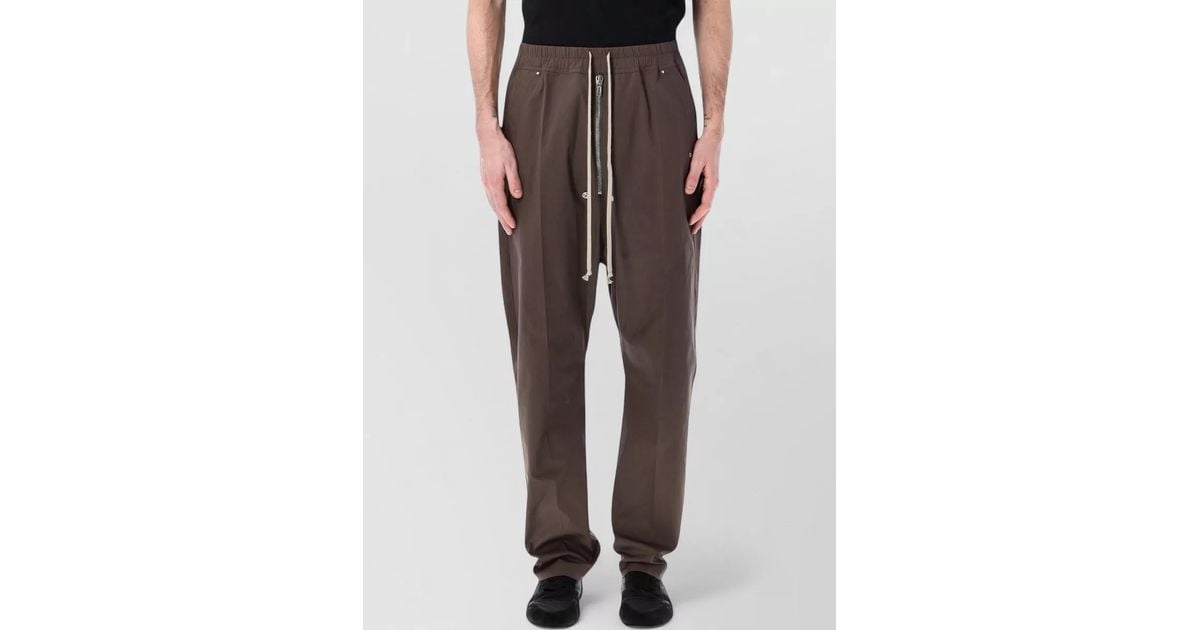Rick Owens Bela Loose Fit Dropped Crotch Pants in Brown for Men | Lyst UK