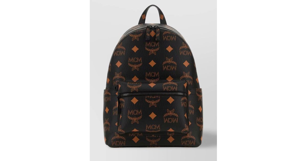 MCM Canvas Medium Stark Backpack Print in Black | Lyst