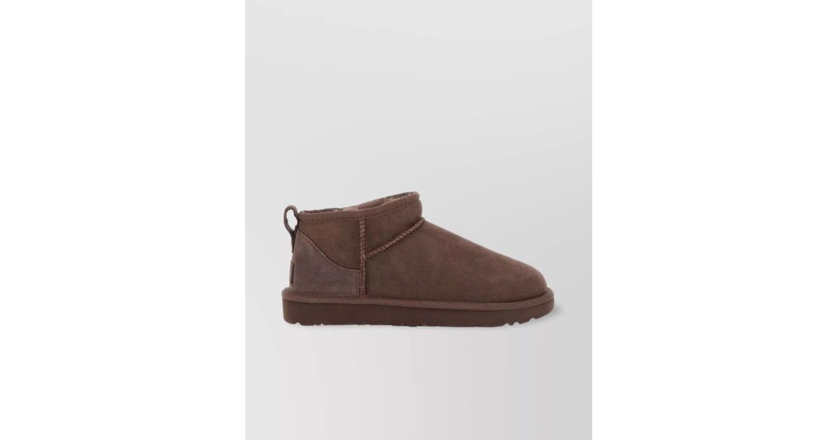 UGG Short Ultra Mini High Ankle Boot in Brown | Lyst UK