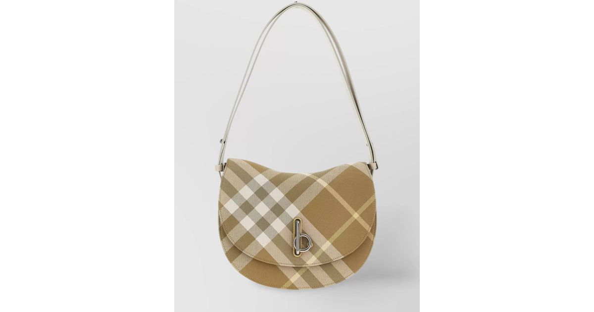 Burberry Medium Shoulder Bag Checkered Pattern in White | Lyst