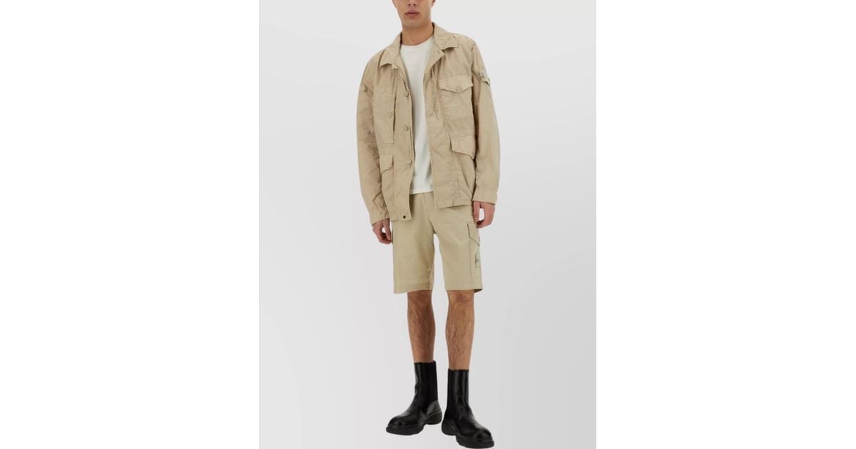 Stone Island Drip-Proof "Field" Jacket Arm Patch in Natural for Men | Lyst
