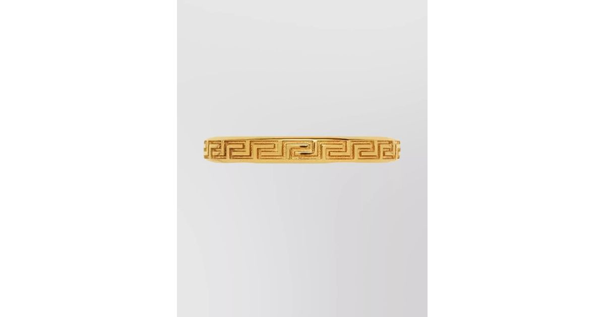 Versace Rounded Edges La Greca Ring in Yellow for Men | Lyst UK