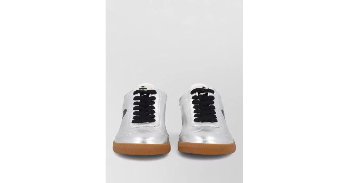Isabel Marant Sneakers Contrast Heel Tab Metallic Finish in White | Lyst UK