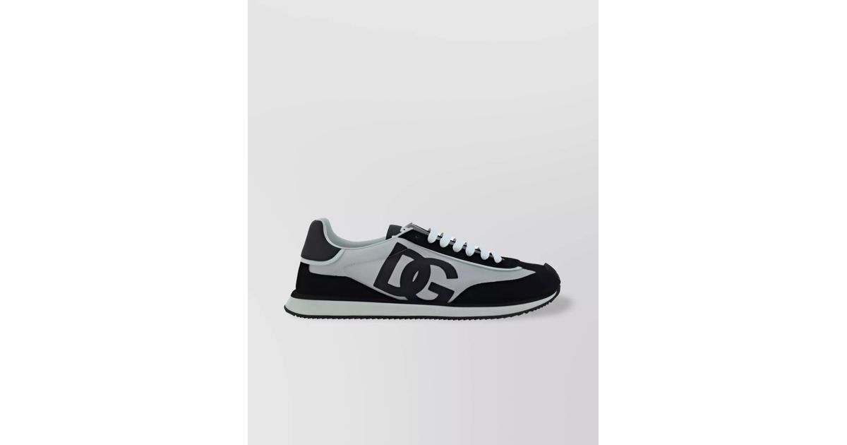 Dolce & Gabbana Toe Extended Heel Reinforced Low-Top Sneakers in Black ...