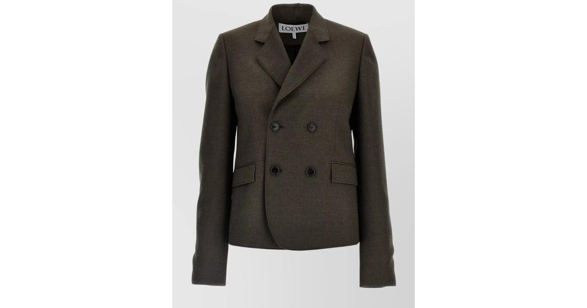 Loewe Blazer Twill Structured Shoulders in Black | Lyst