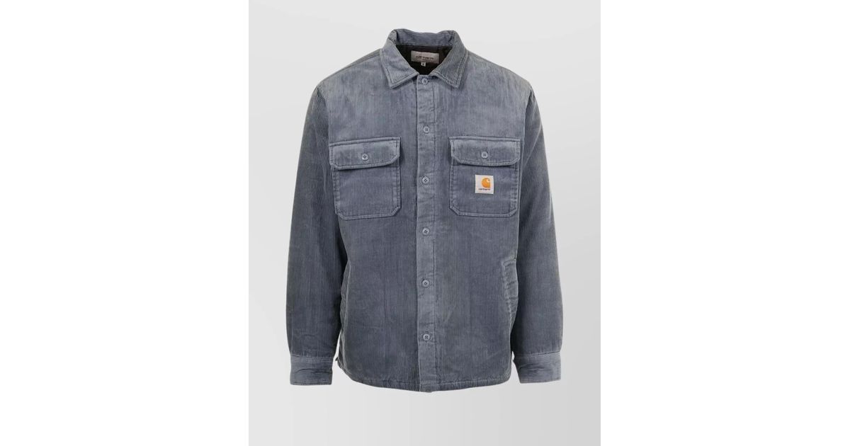 Carhartt Textured Corduroy Jacket Chest Pockets in Blue for Men | Lyst