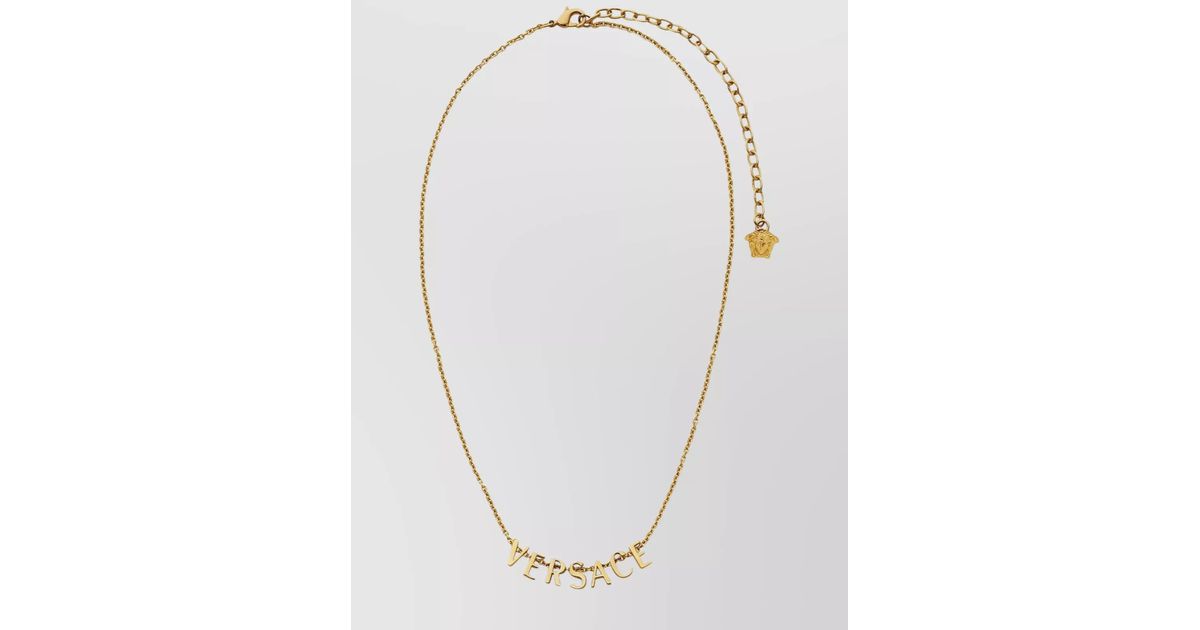 Versace Logo Chain Necklace Medusa Charm in White for Men | Lyst UK