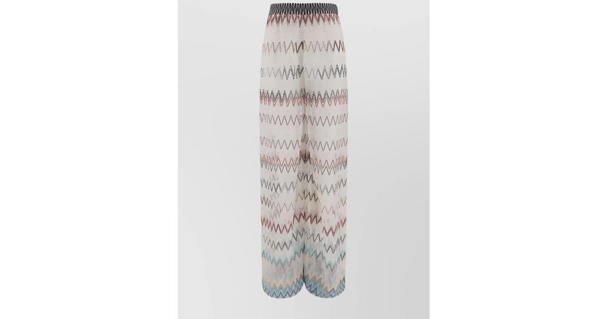 Missoni Mesh Pants With Zig Zag Pattern in White | Lyst