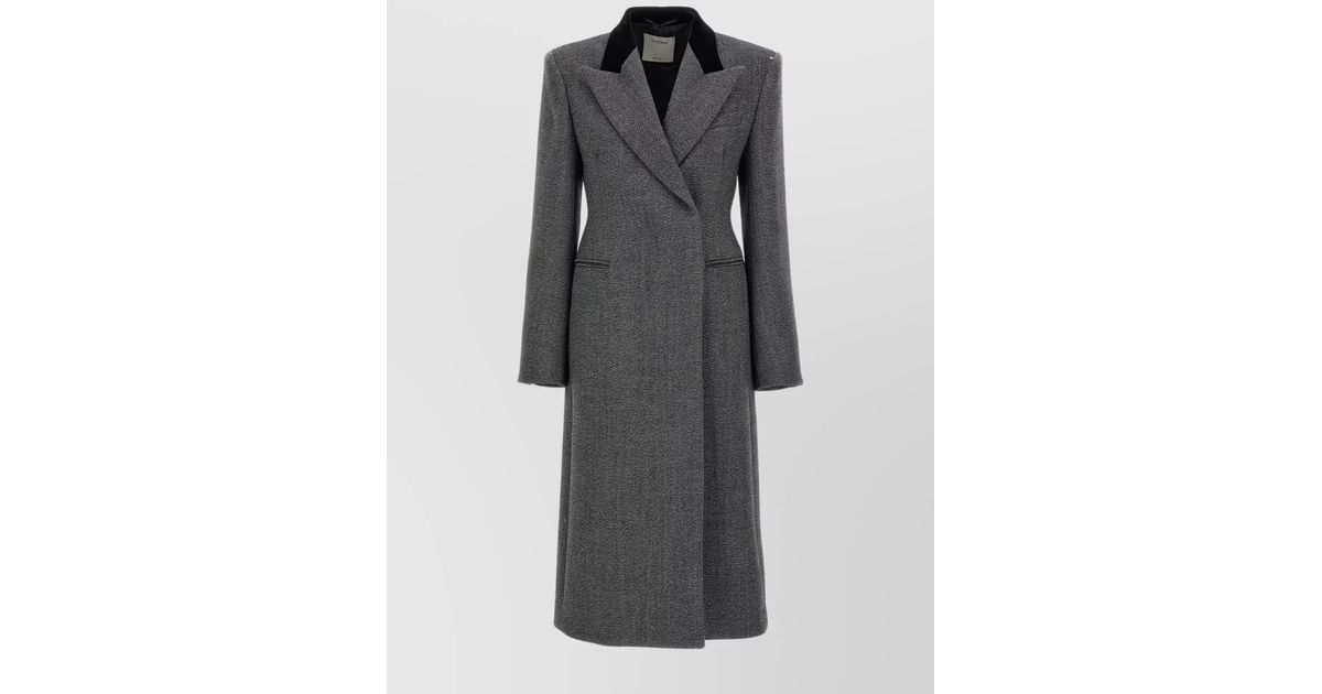 Sportmax Tailored Coat With Structured Shoulders And Vent in Gray | Lyst