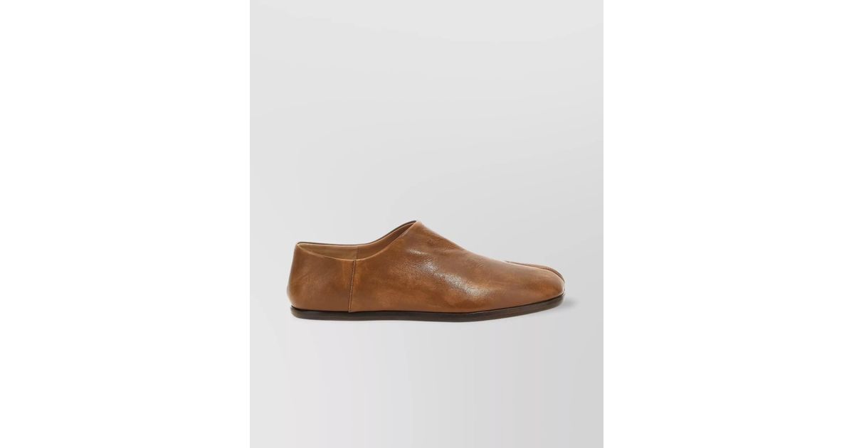 Maison Margiela Split Toe Leather Sole Loafers in Brown for Men | Lyst