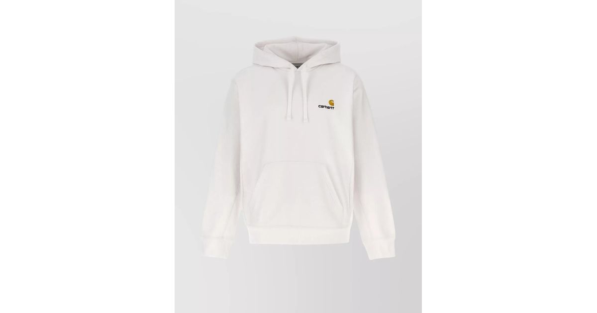 Carhartt Hooded Sweater With Ribbed Cuffs And Front Pocket in White for ...
