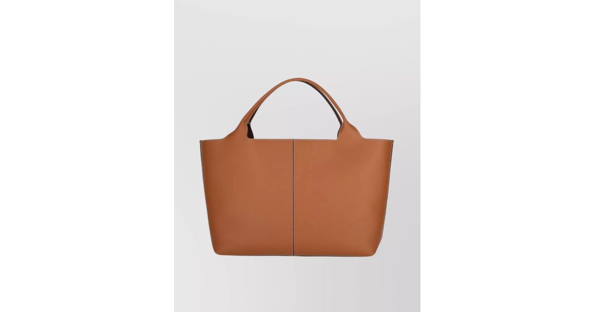 Tod's Handle Stitched Tote Bag in Brown | Lyst UK