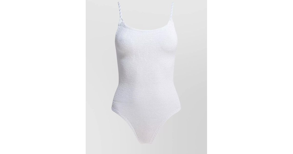 Hunza G Strappy Scoop Back High-Cut Swimsuit in White | Lyst