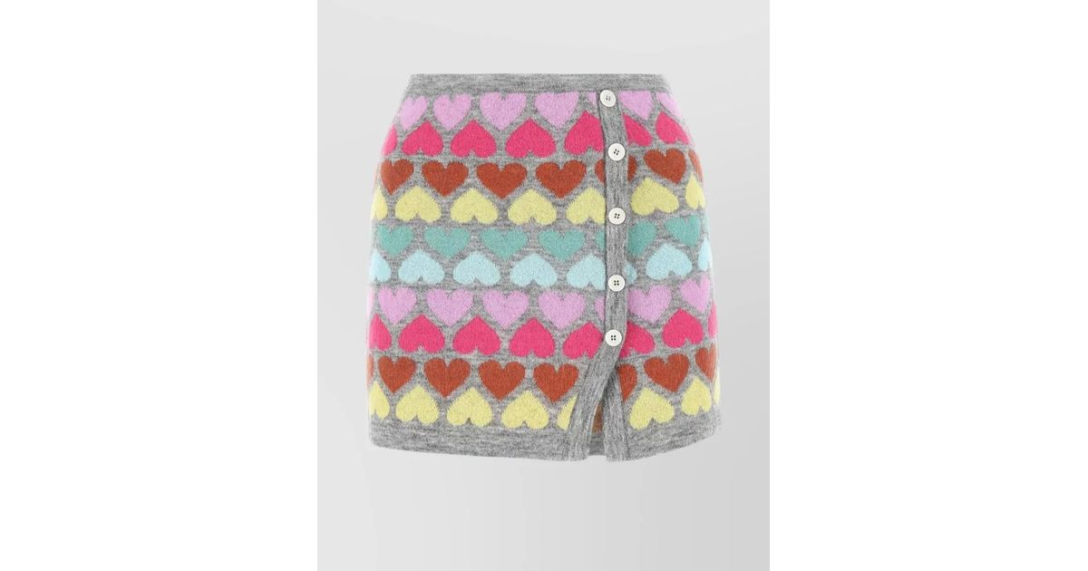 Marco Rambaldi Heart Embroidered Mini Skirt in Pink | Lyst
