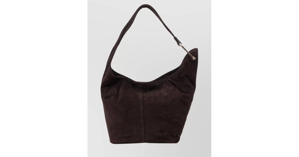 MICHAEL Michael Kors Luxe Suede Shoulder Bag With Hardware in Black | Lyst