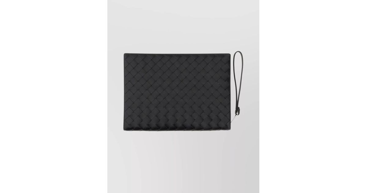 Bottega Veneta Small Woven Document Holder With Zip Pocket in Black for ...
