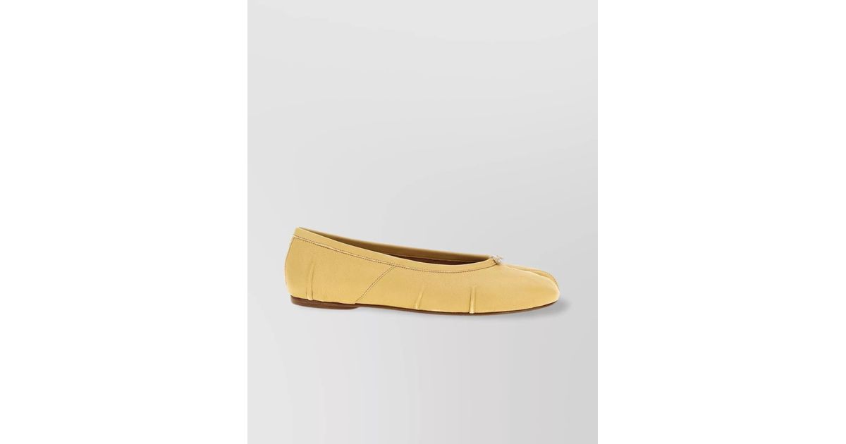 Maison Margiela Split Toe Leather Ballet Flats | Lyst