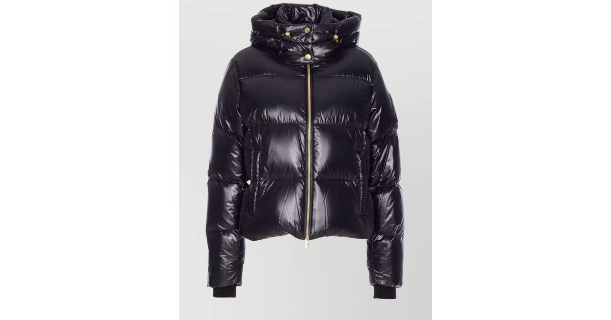 Moose Knuckles Quilted Hooded Down Jacket With Removable Hood in Blue ...