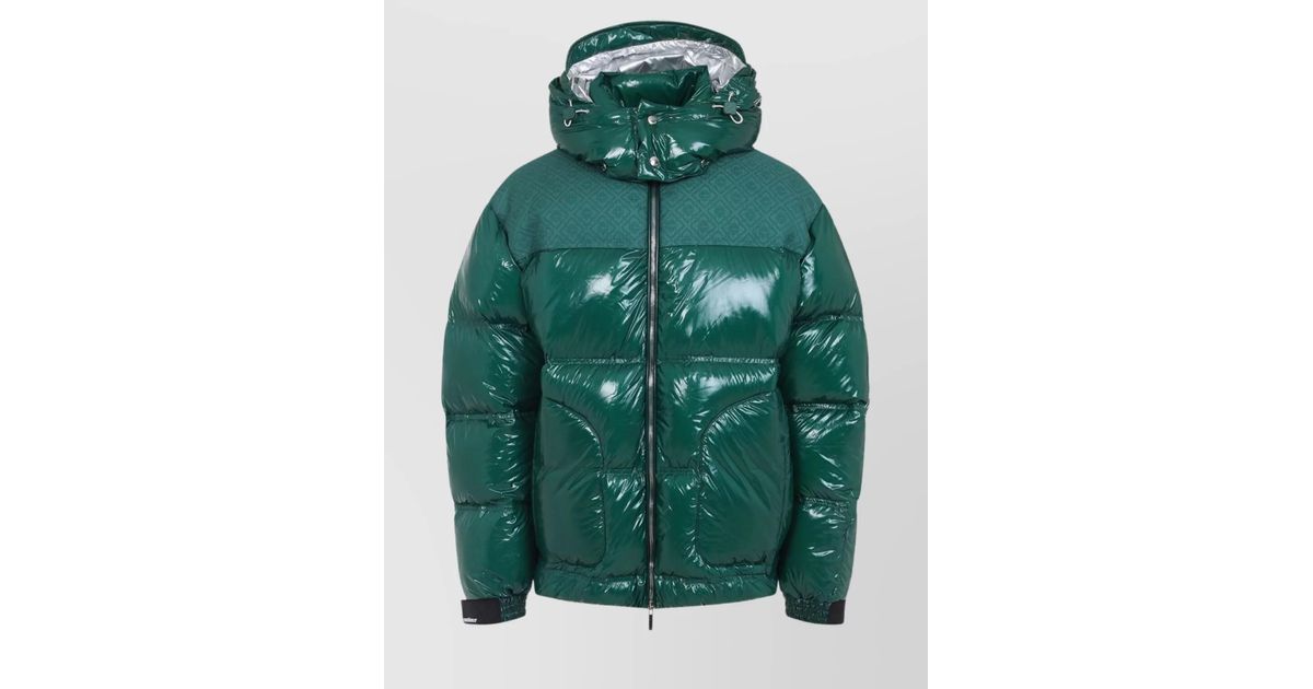 CASABLANCA Shiny Tech Ripstop Puffer Jacket in Green for Men | Lyst UK