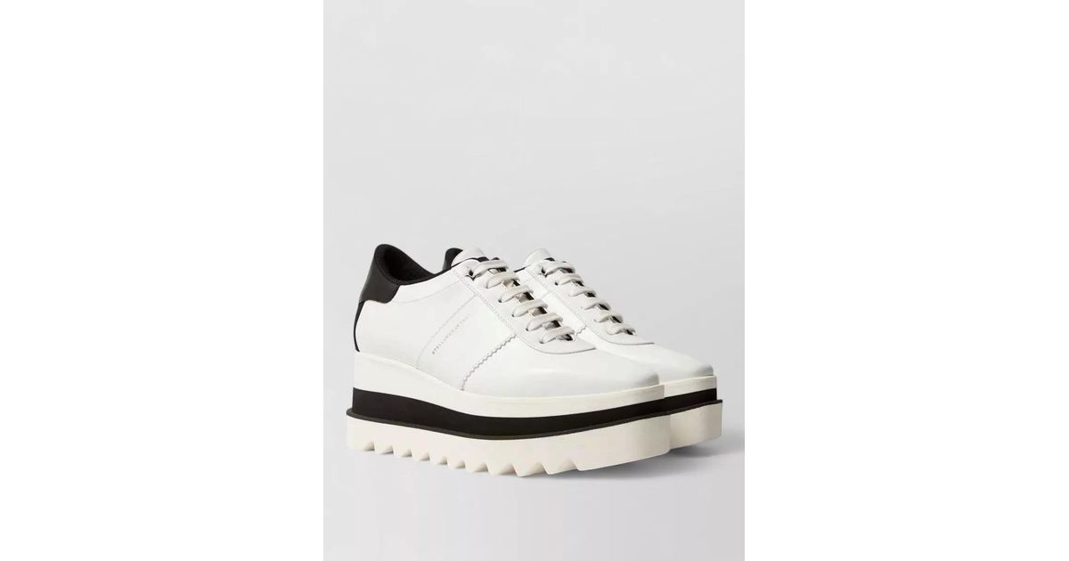 Stella McCartney Platform Sneakers Round Toe Ribbed Sole in White | Lyst UK
