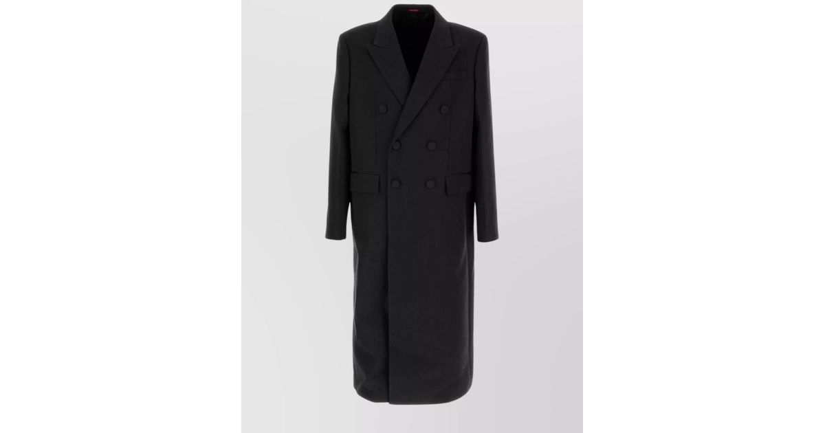 Gucci Wool Coat With Back Vent And Double-Breasted Design in Black for ...