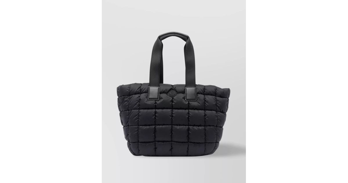 Moncler Caradoc Quilted Tote Bag With Dual Handles in Black | Lyst