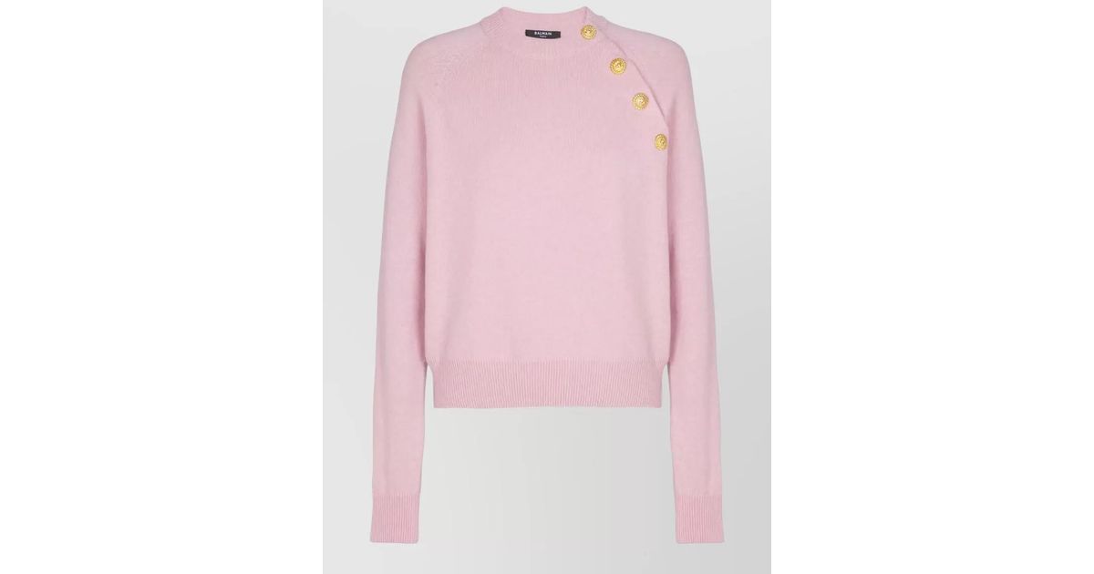 Balmain Cashmere Jumper in Pink | Lyst UK