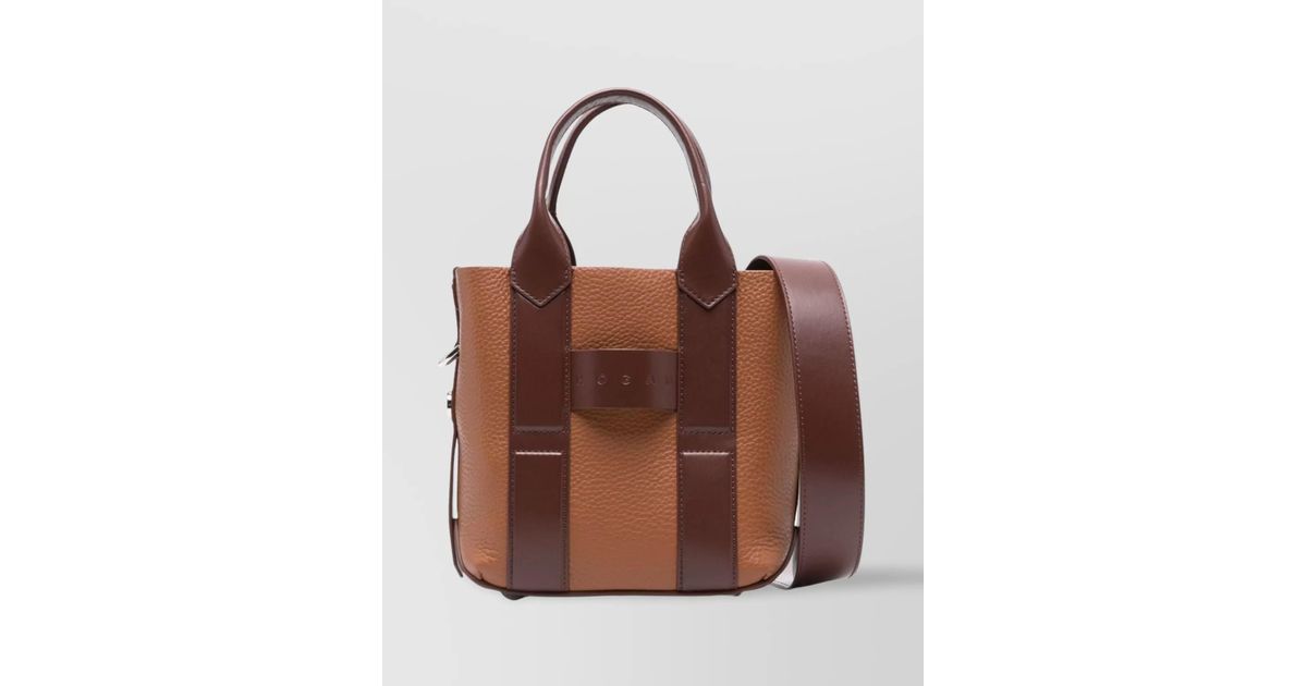 Hogan Small Leather Tote Bag Script in Brown | Lyst