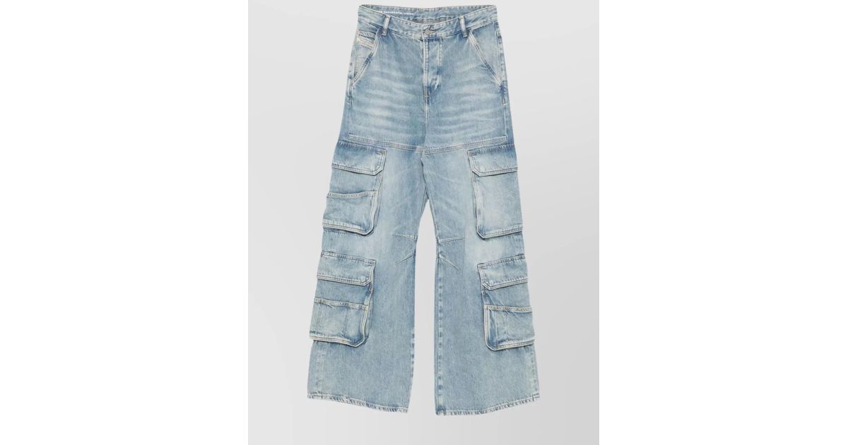 DIESEL Utility Cargo Jeans Multiple Pockets in Blue | Lyst UK
