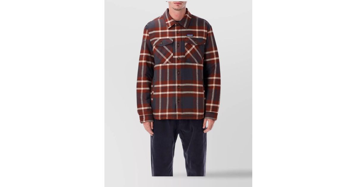 Patagonia Cotton Flannel Shirt Jacket in Blue for Men | Lyst
