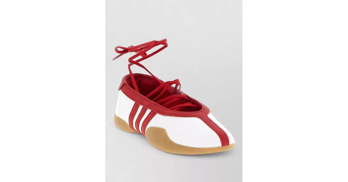 adidas Originals Leather Ballerina Shoes in Red | Lyst