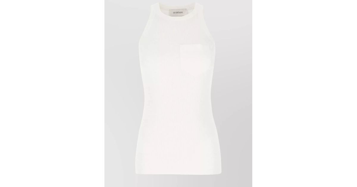 Sportmax Viscose-Blend Tank Top in White | Lyst UK